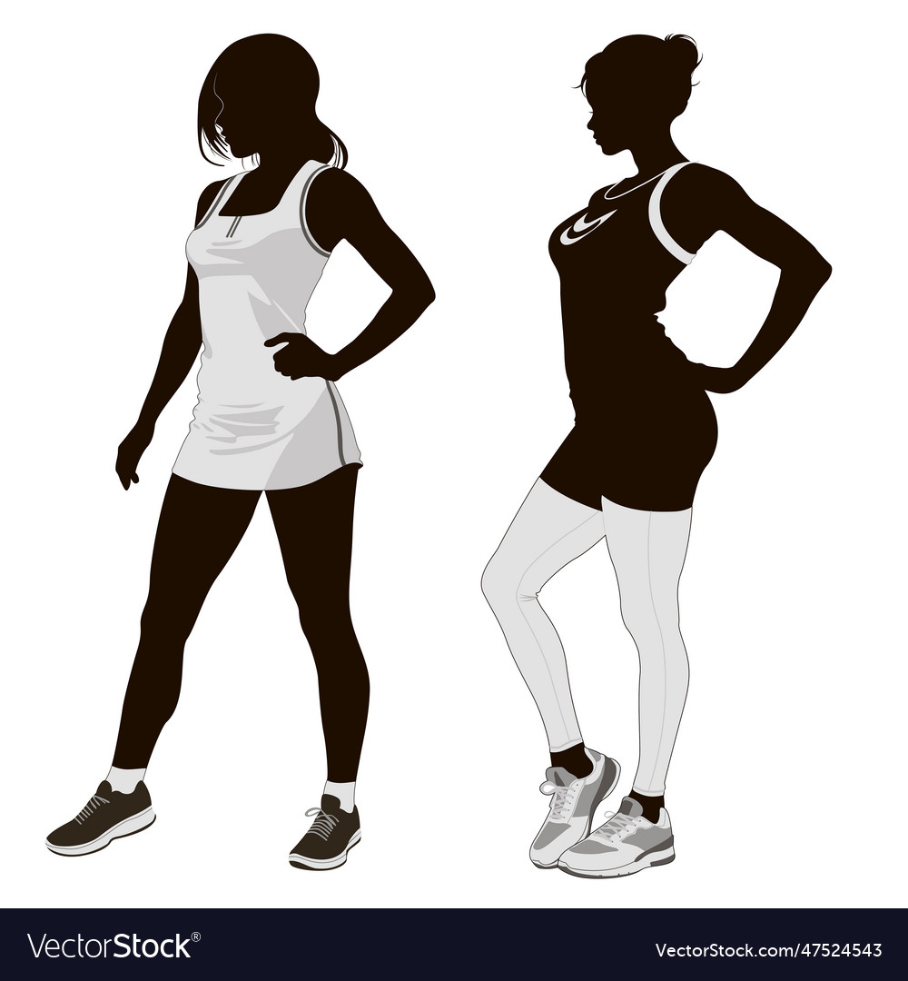 Silhouette of an athletic woman Royalty Free Vector Image
