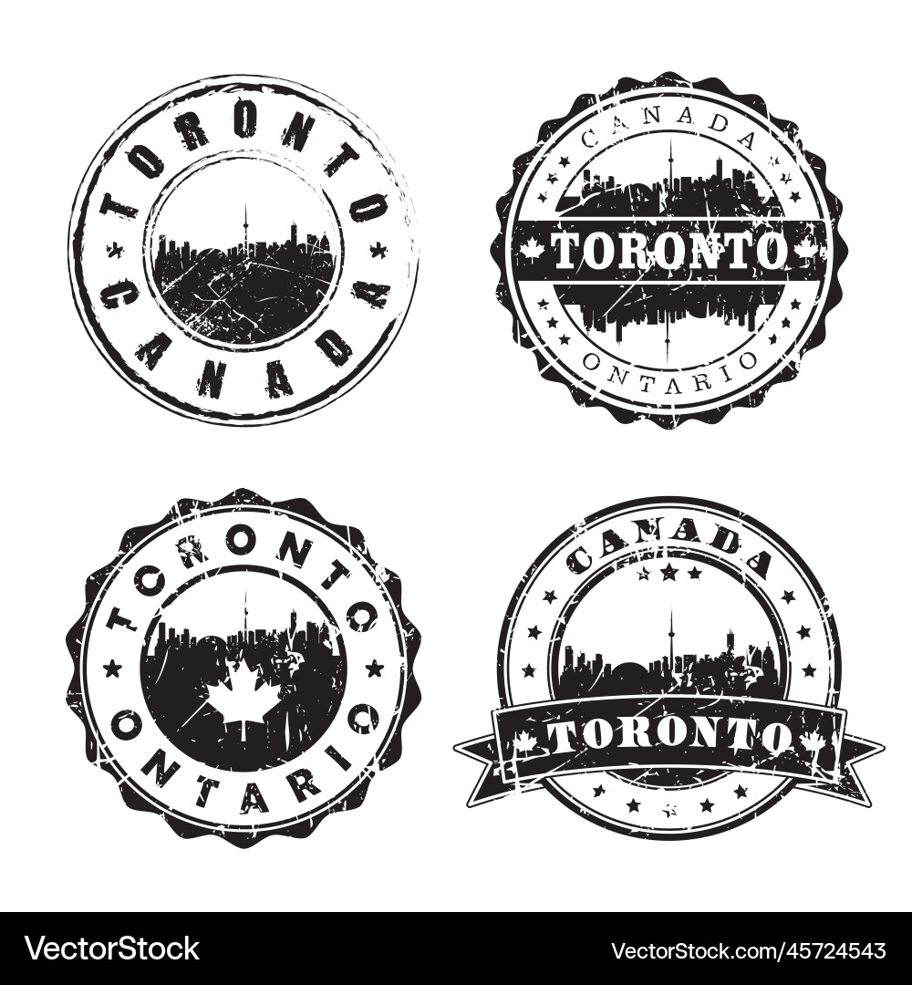 Toronto ontario stamp skyline postmark silhouette Vector Image