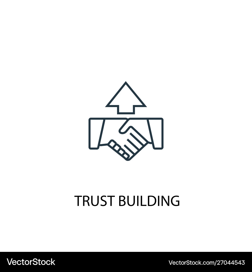 Trust building concept line icon simple element Vector Image