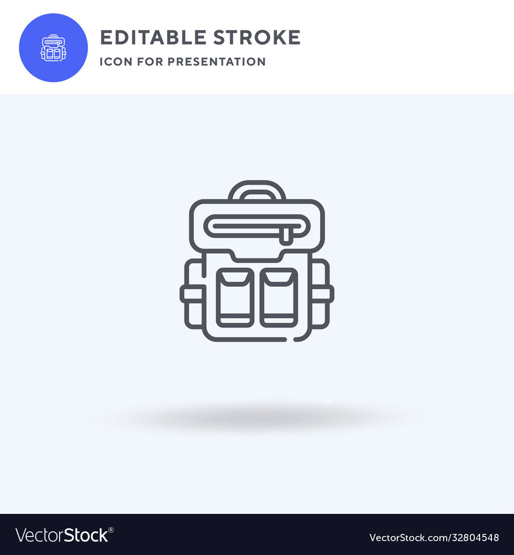 Backpack icon filled flat sign solid Royalty Free Vector