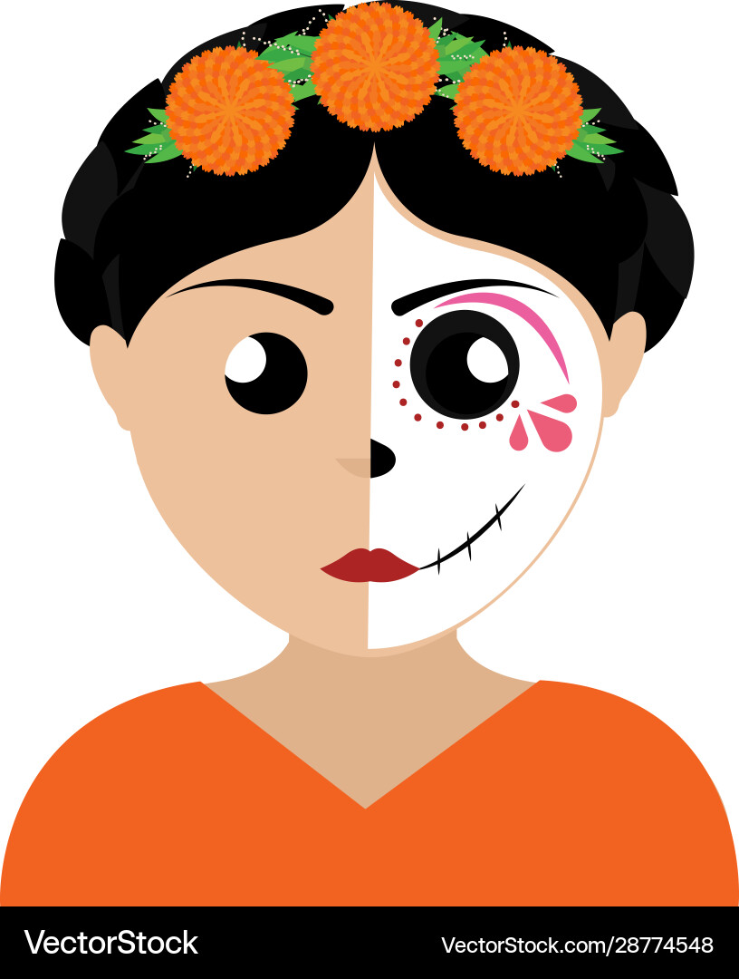 Catrina image mexican culture Royalty Free Vector Image