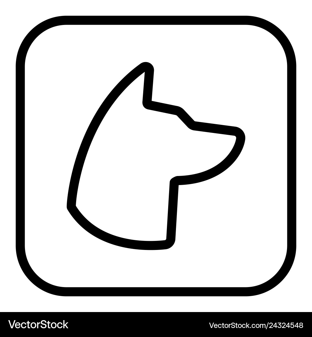 Dog symbol icon square flat art design Royalty Free Vector