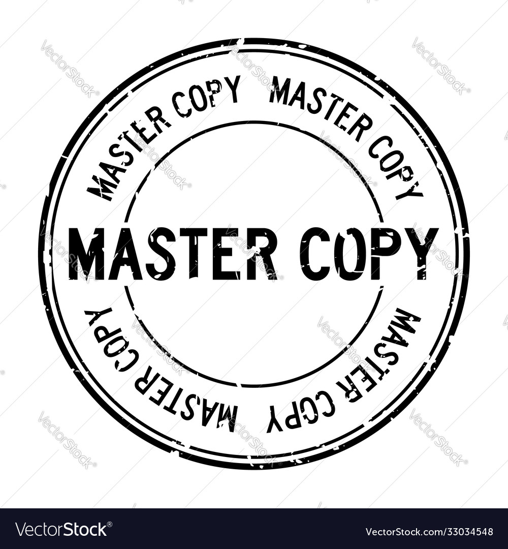 Grunge black master copy word round rubber seal Vector Image