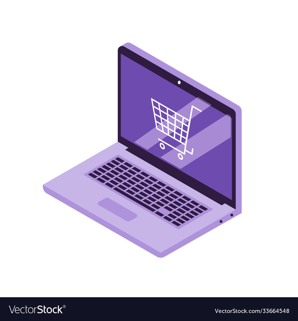 Laptop geometric design flat objects Royalty Free Vector