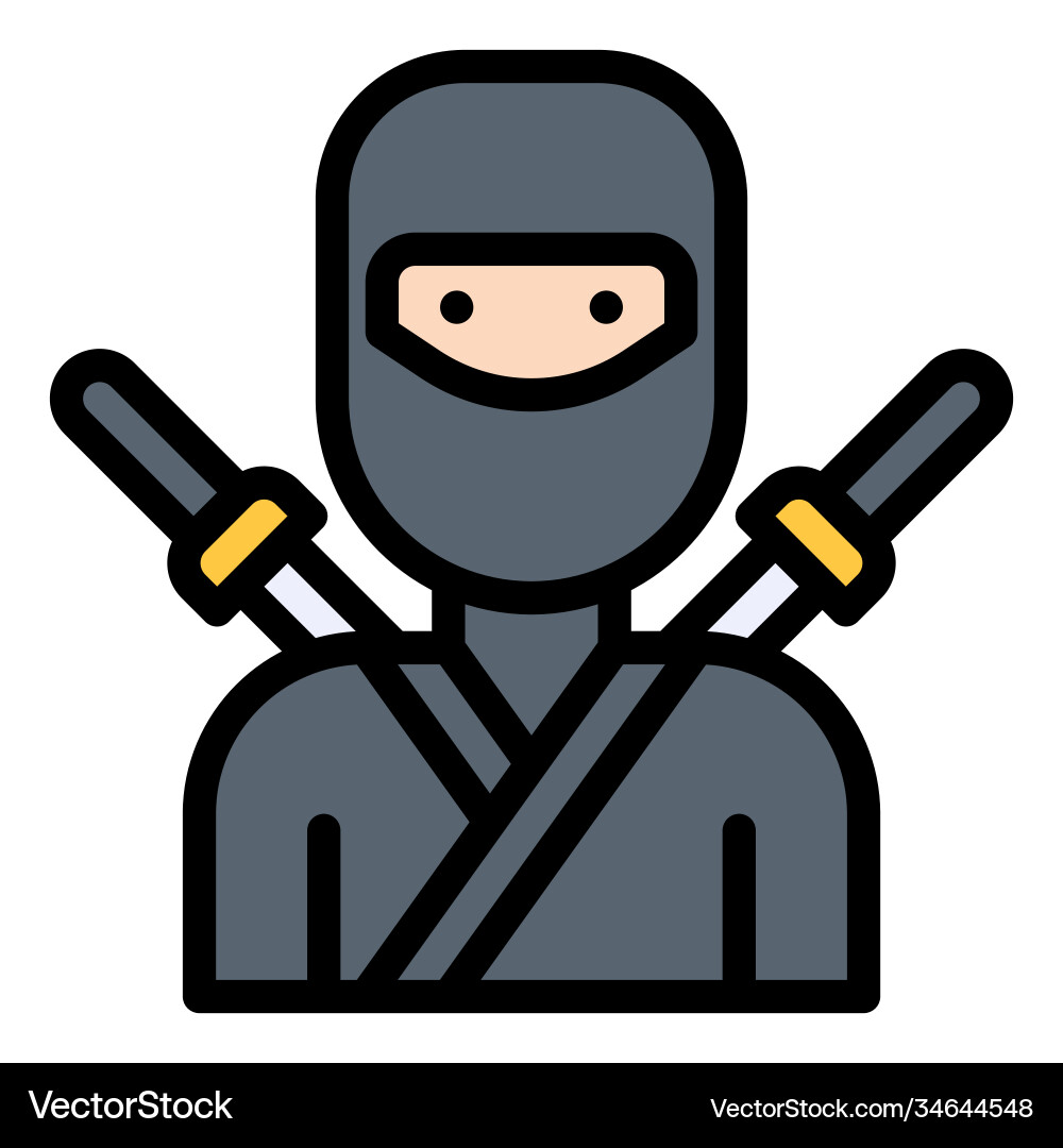 Ninja costume icon halloween party Royalty Free Vector Image