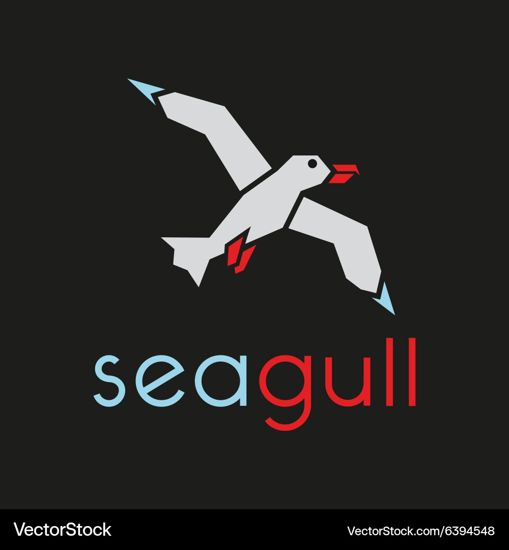 Seagull logo in stylish trend Royalty Free Vector Image