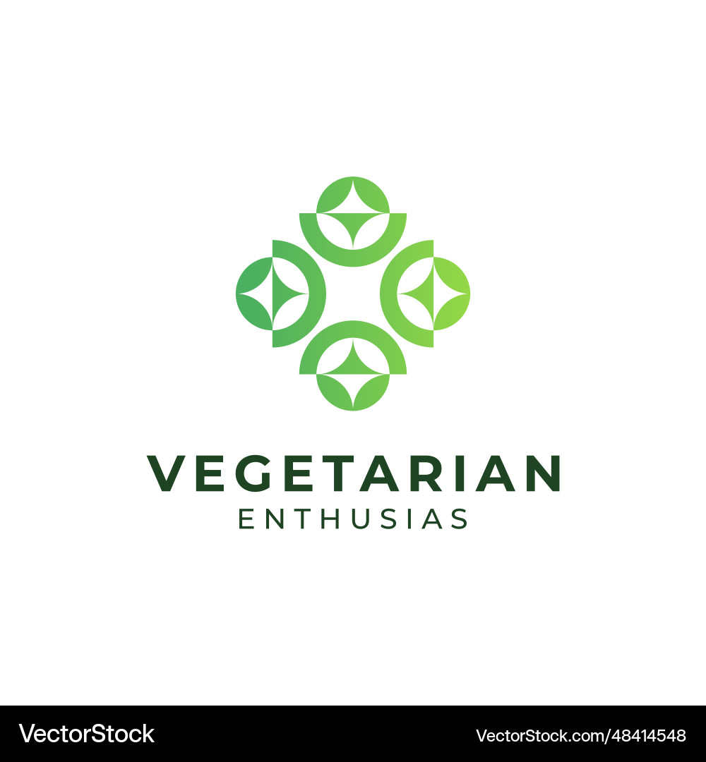 Star and leaf for vegetarian logo design Vector Image