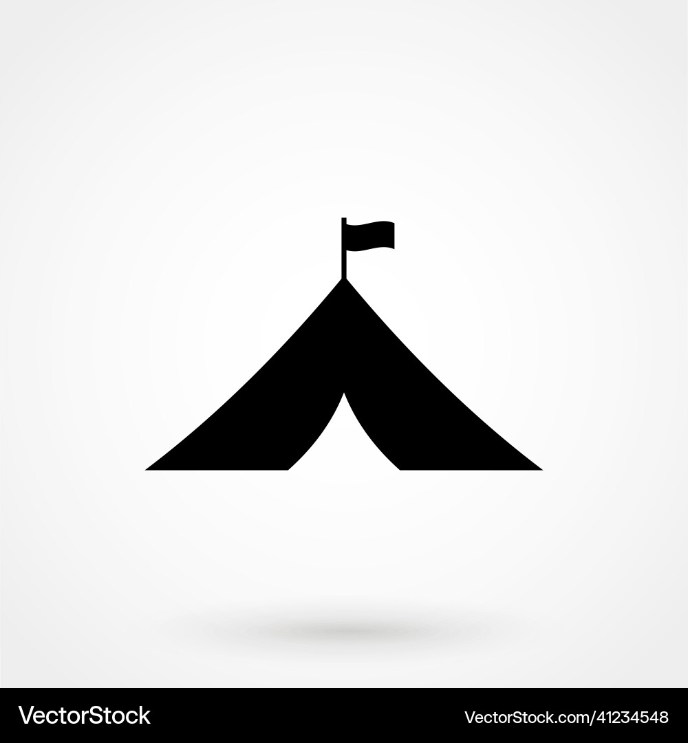 Tent icon travel symbol flat Royalty Free Vector Image