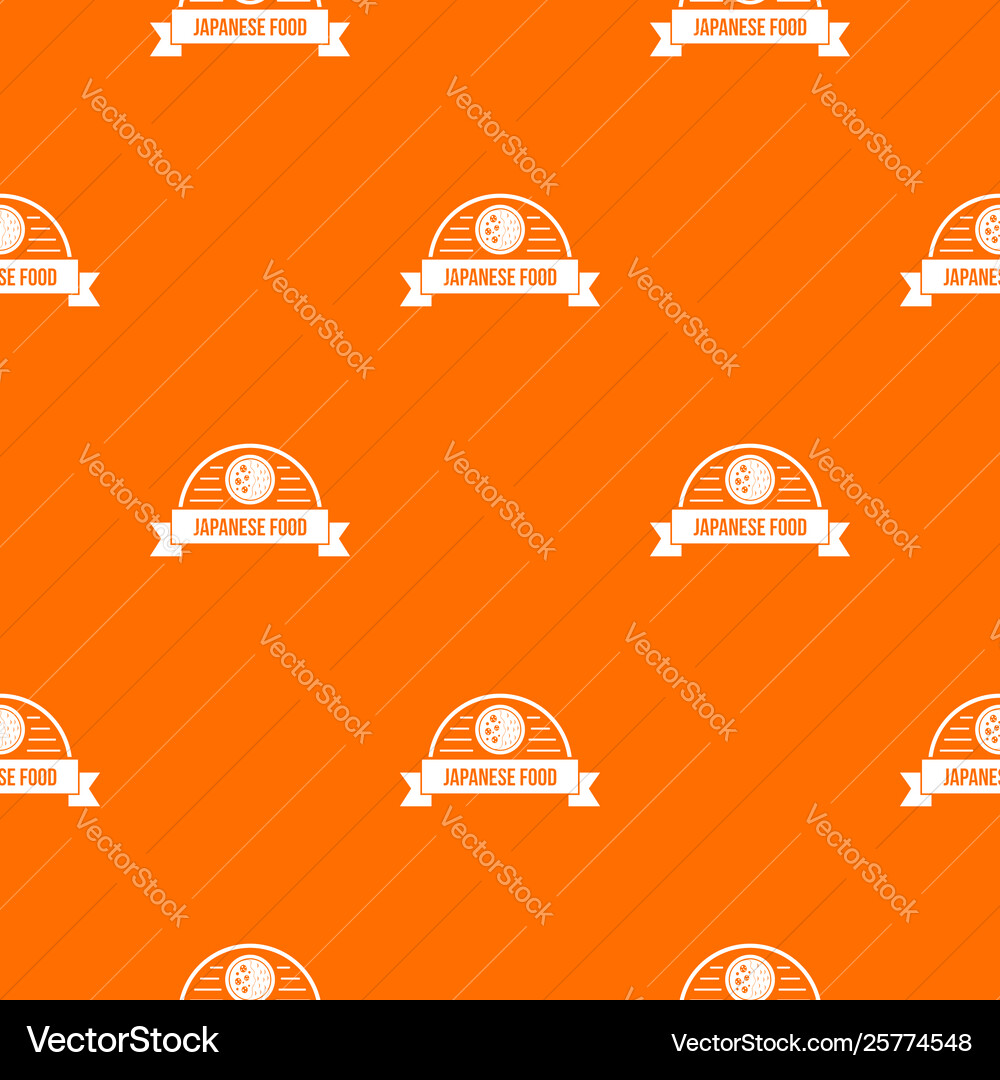 Traditional japanese food pattern orange Vector Image