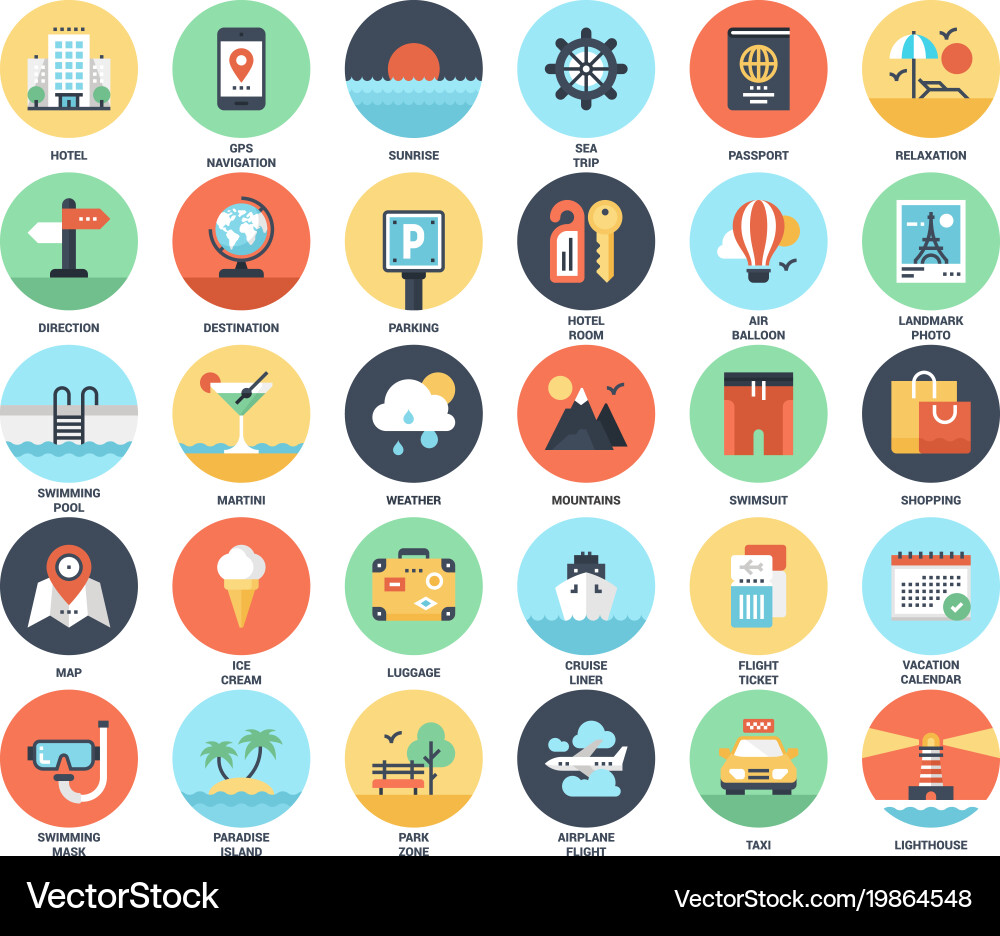 Travel And Vacation Royalty Free Vector Image Vectorstock