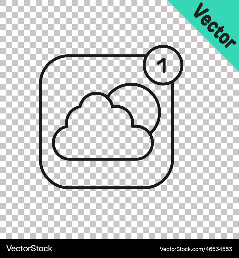 Black line weather forecast app icon isolated Vector Image
