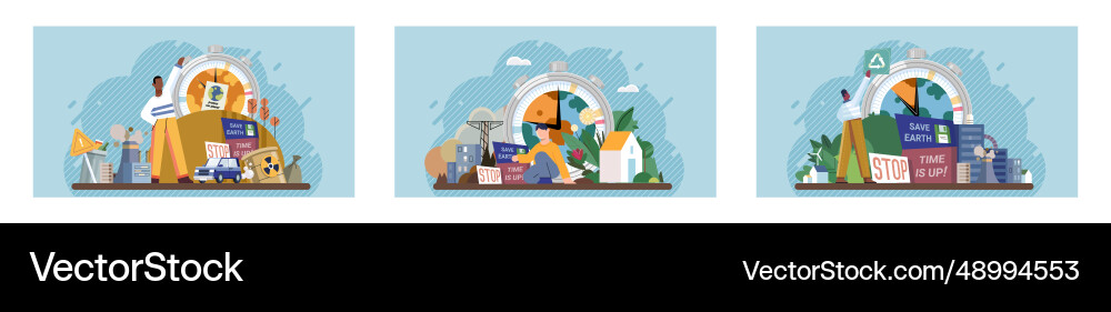 Climate change save the planet earth pollution Vector Image