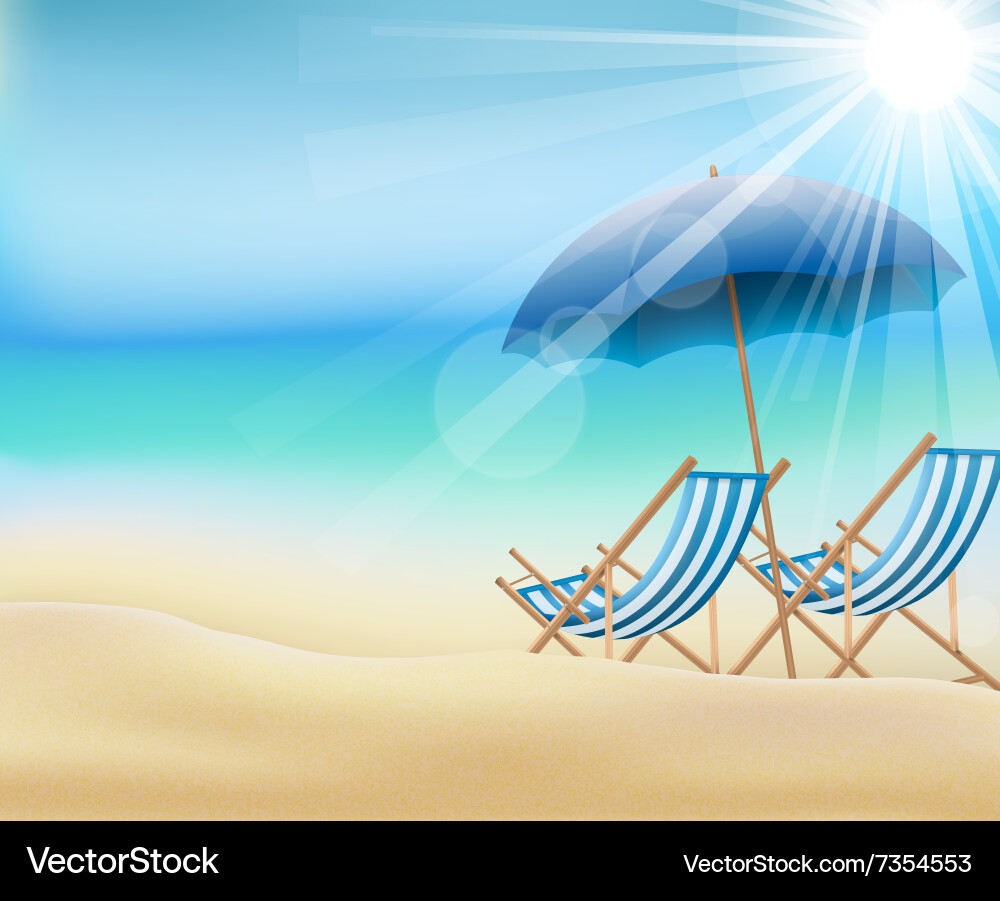 Daytime summer background on beach Royalty Free Vector Image