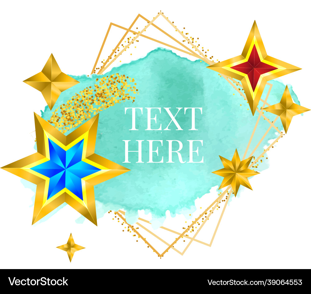 Gold frame paint hand painted brush stroke Vector Image