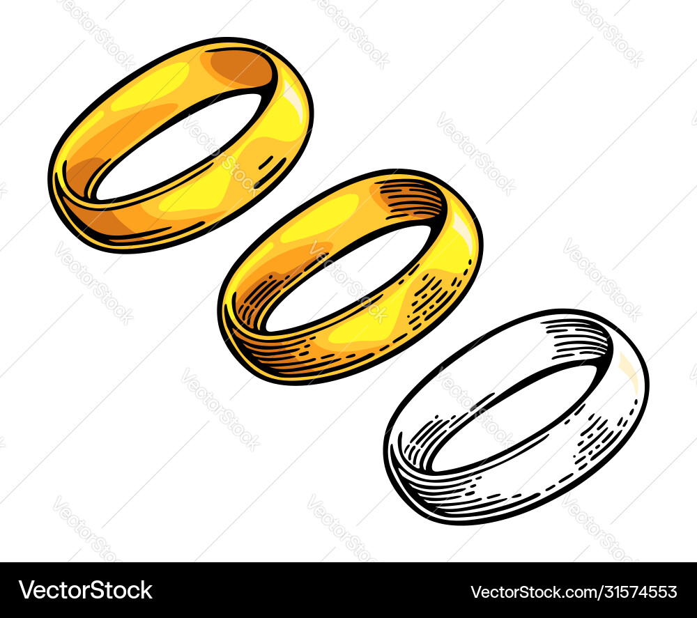 Golden ring vintage black engraving Royalty Free Vector