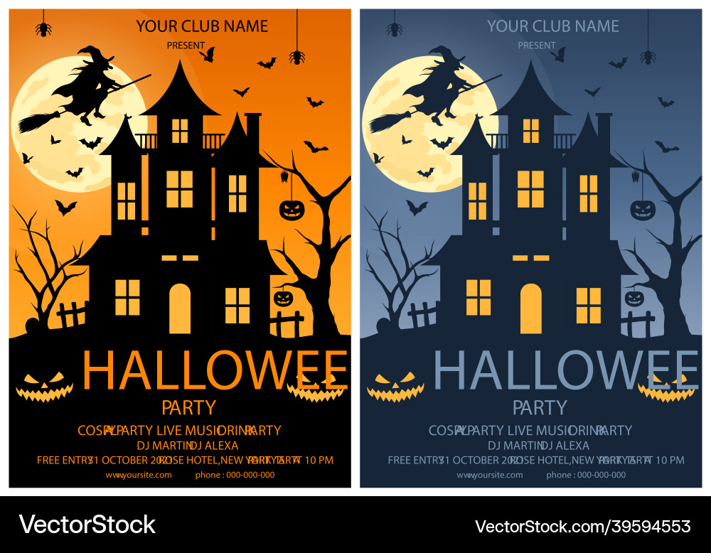 Halloween party template Royalty Free Vector Image