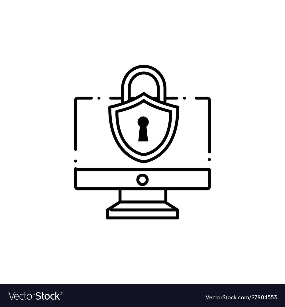 Isolated padlock and computer line design Vector Image