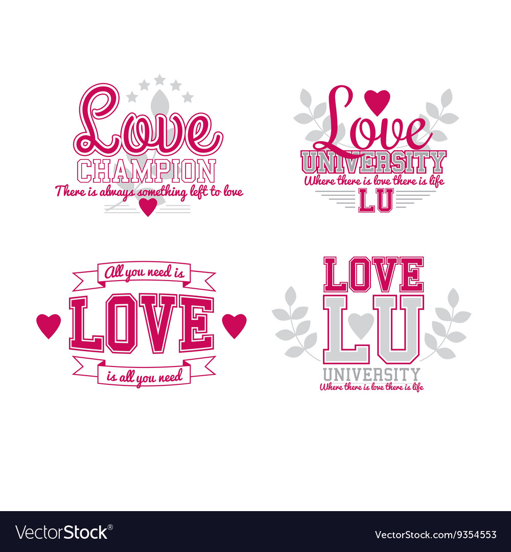 Love set Royalty Free Vector Image - VectorStock