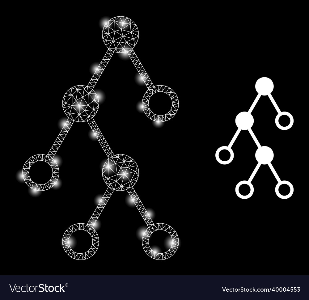 Polygonal Wire Frame Mesh Hierarchy Nodes Vector Image