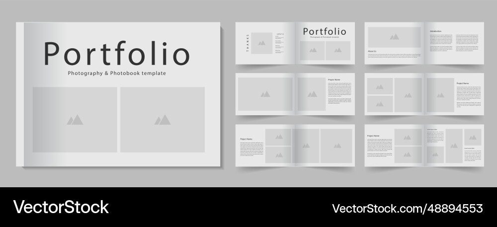 Portfolio layout landscape photography Royalty Free Vector