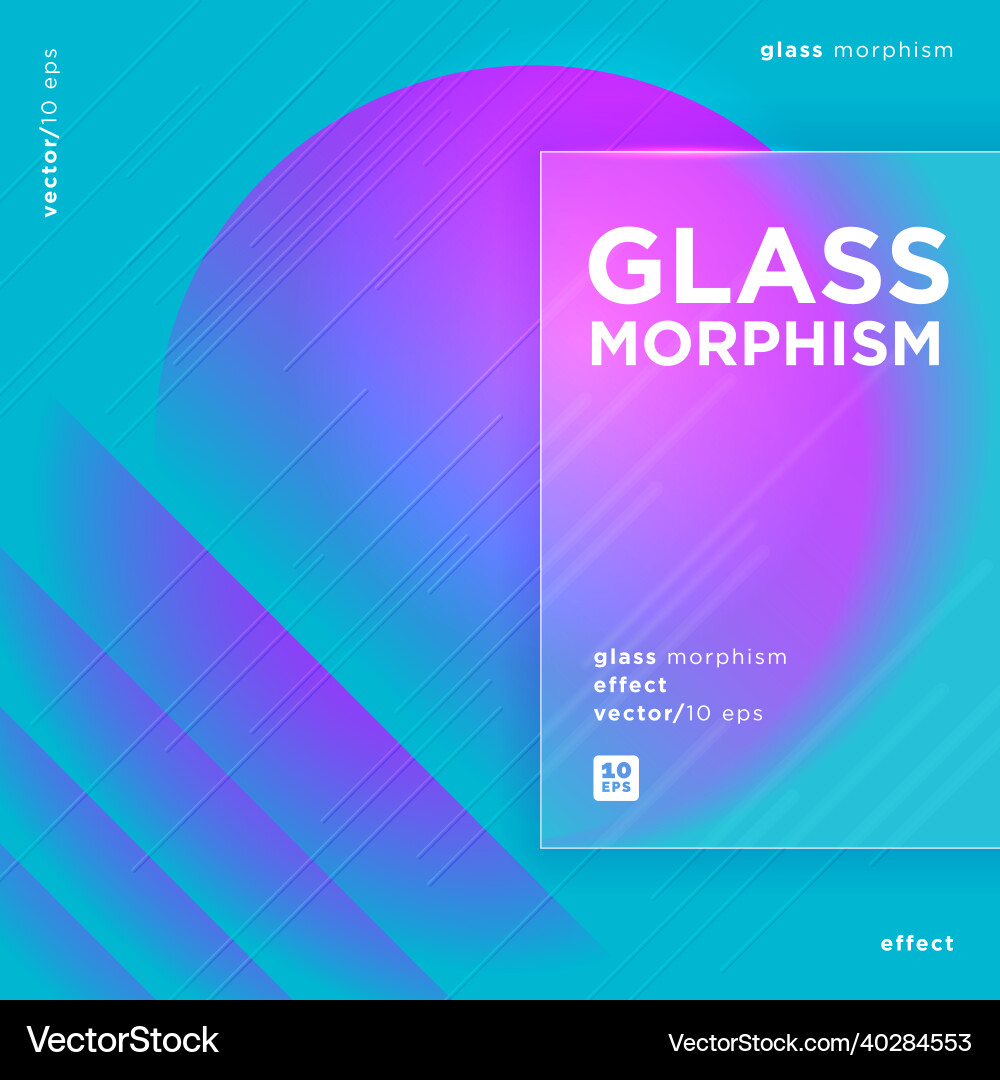 Poster glass morphism style translucent frosted Vector Image