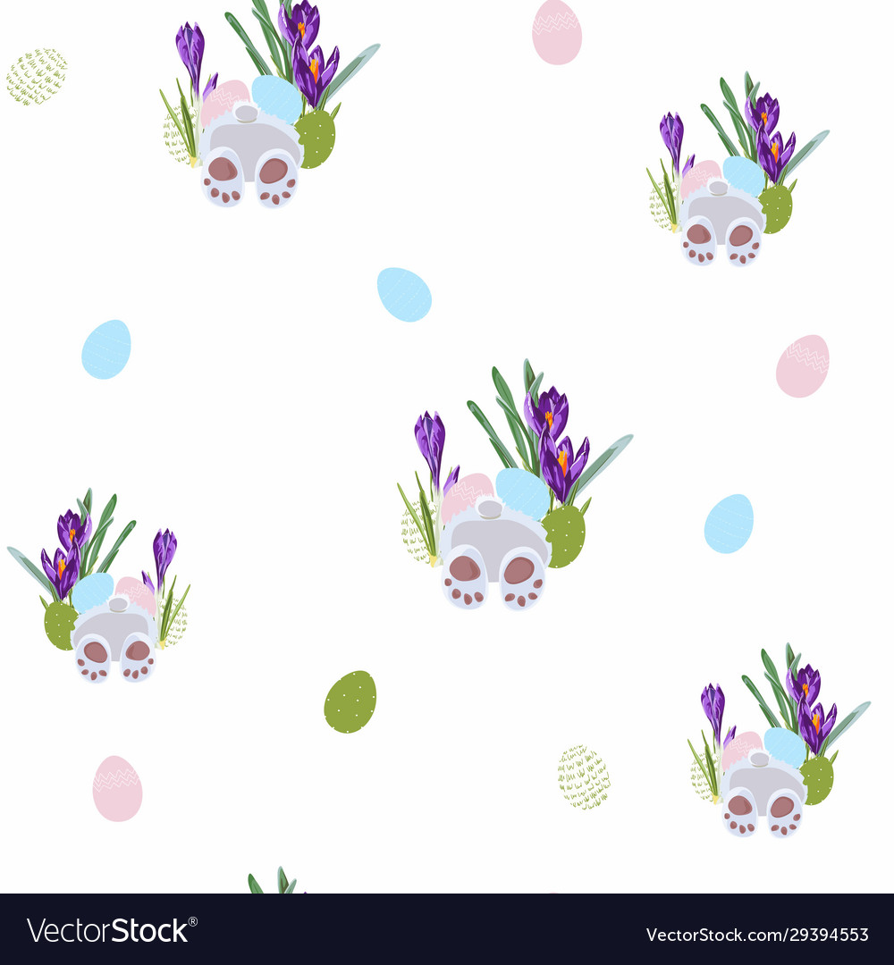 Seamless pattern whit easter bunny Royalty Free Vector Image