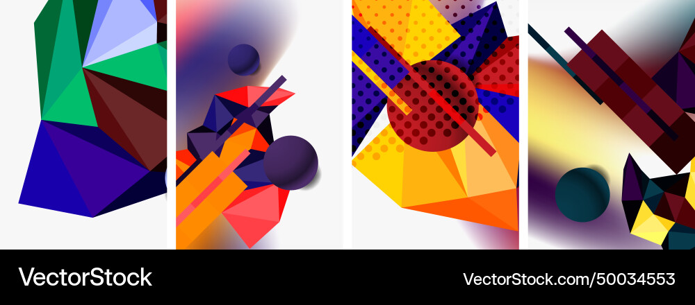 Set of geometric abstract composition with spheres