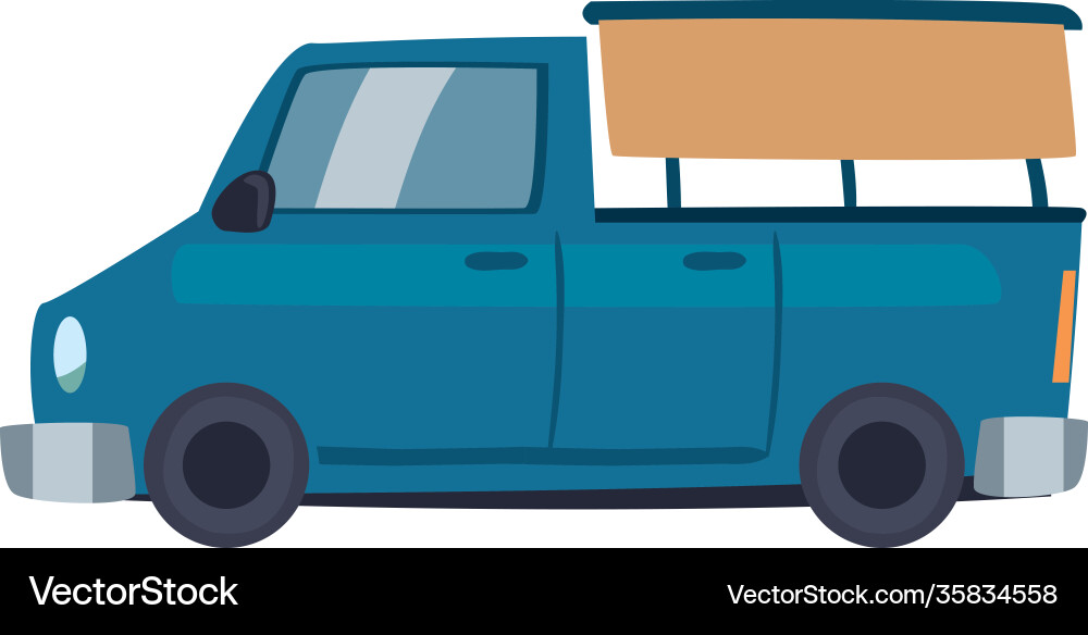 Blue and pickup car icon design Royalty Free Vector Image