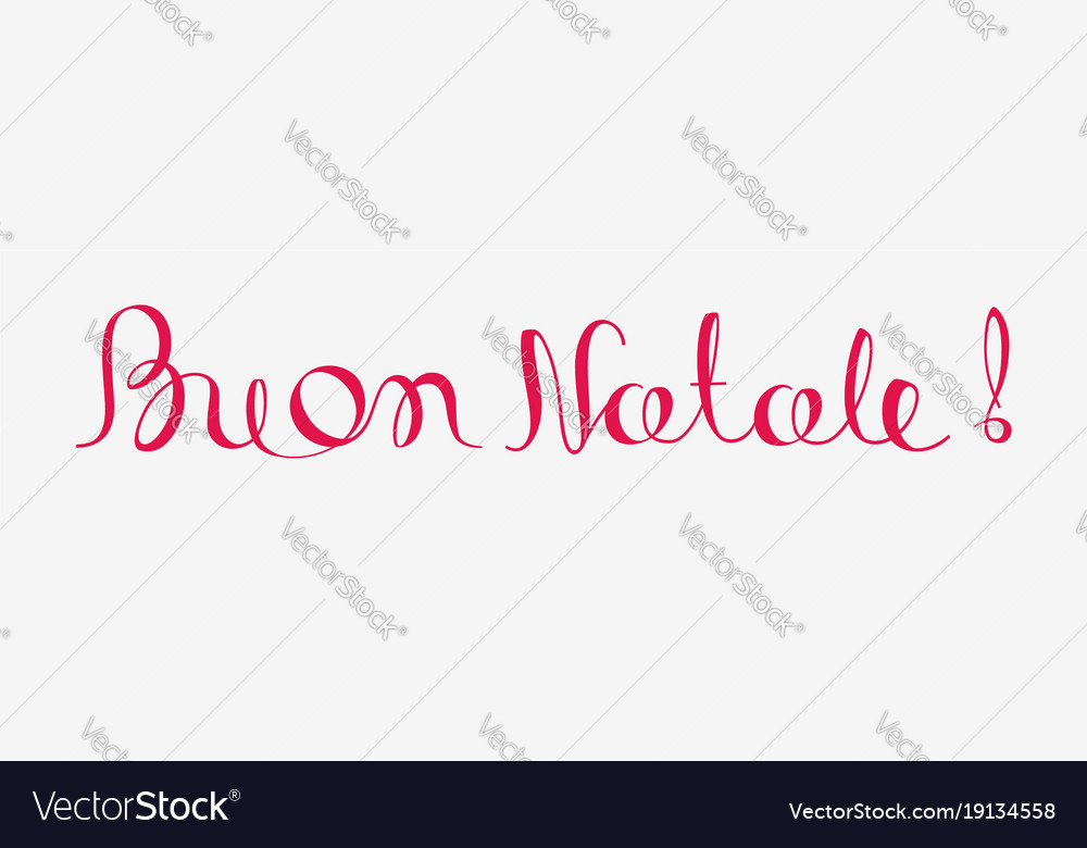 Buon natale merry christmas calligraphy italian Vector Image