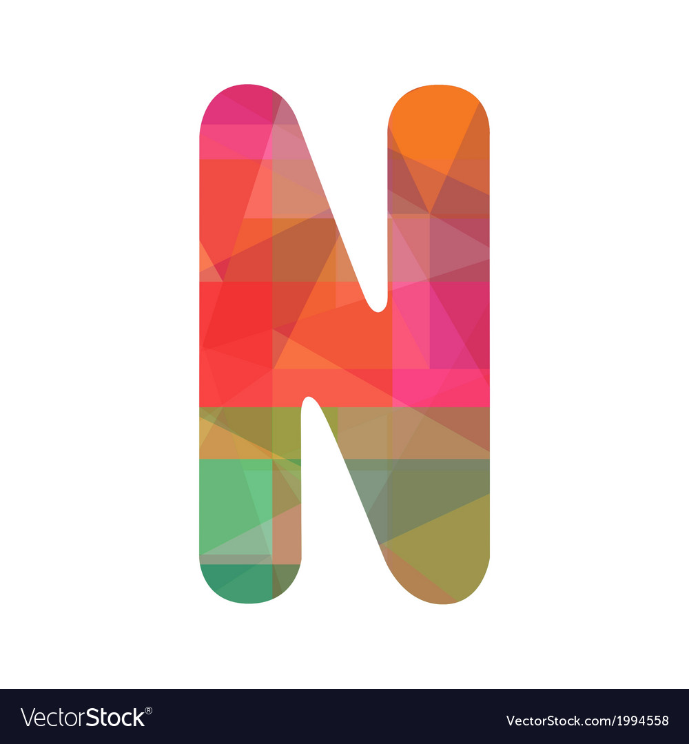 Colorful alphabet n Royalty Free Vector Image - VectorStock