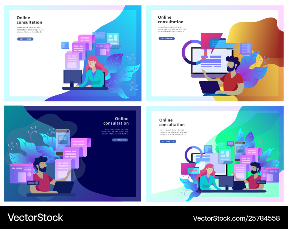 Concept landing page template customer service Vector Image