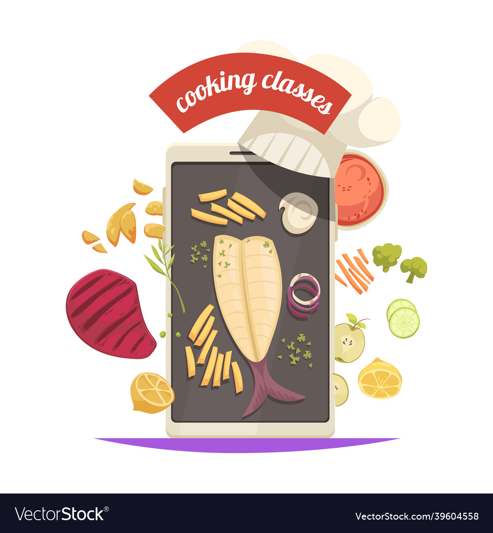 Cooking classes composition Royalty Free Vector Image