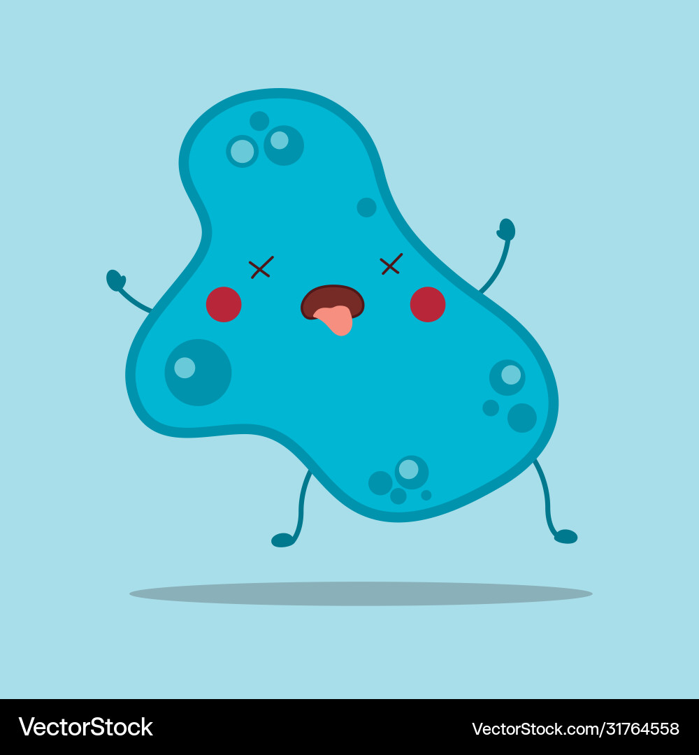 Dead virus kawaii cartoon design Royalty Free Vector Image