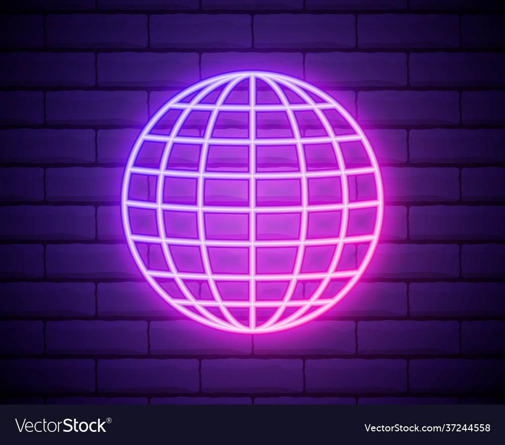 Glowing neon line earth globe icon isolated Vector Image
