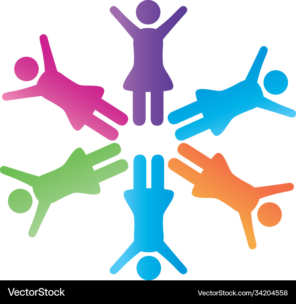 Group female winners community figures around Vector Image