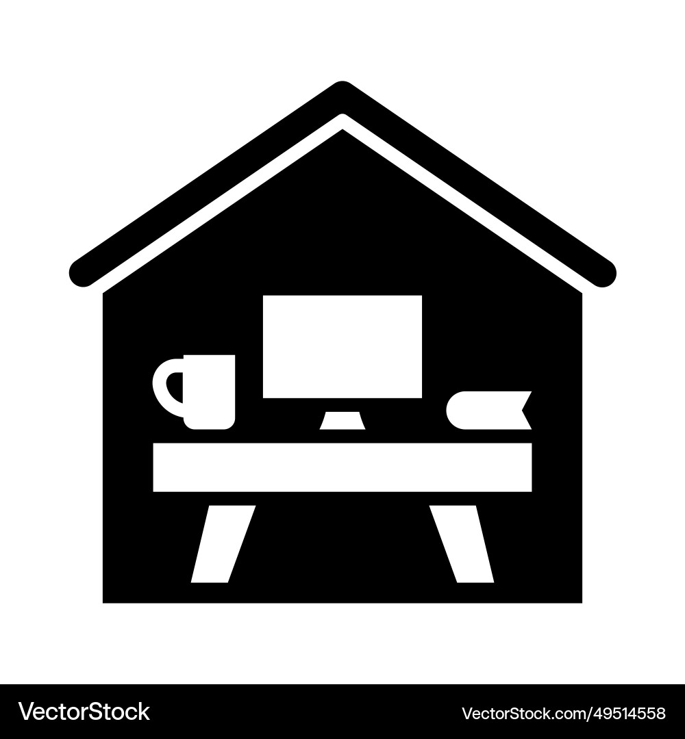 Home office glyph icon for personal Royalty Free Vector