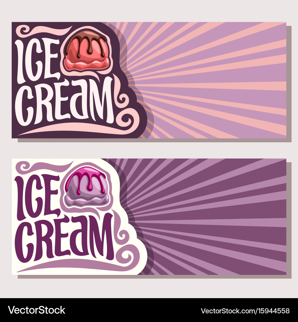 Horizontal banner for ice cream Royalty Free Vector Image