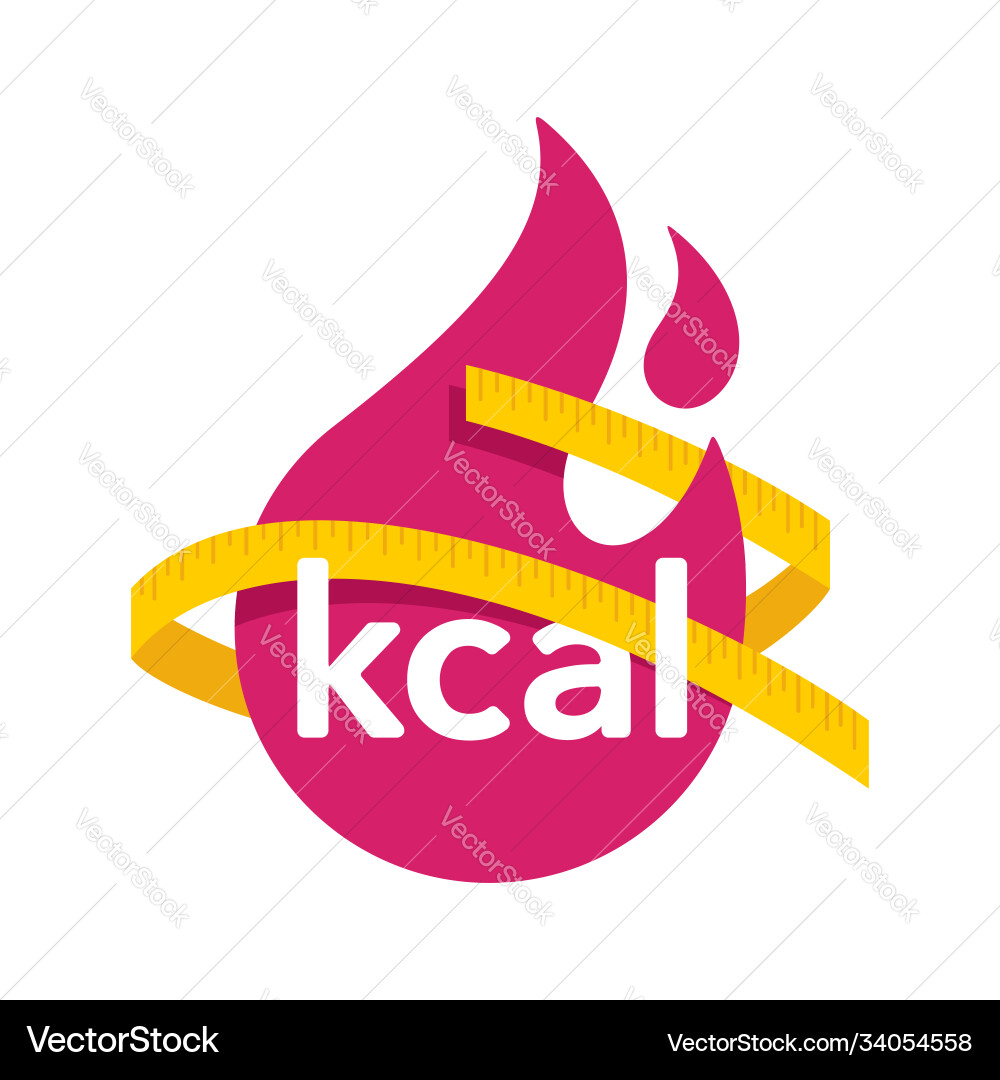 Kcal icon - fire and measuring tape Royalty Free Vector