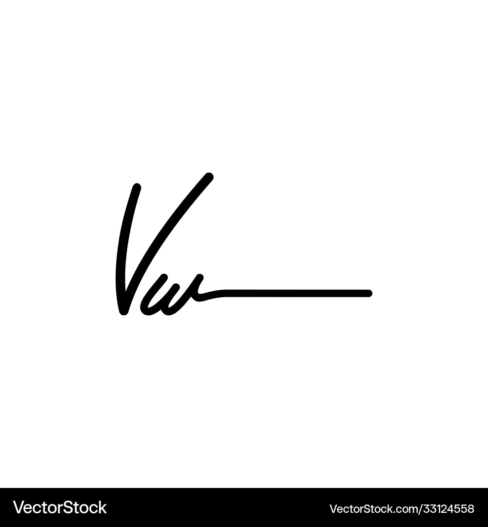 Letter vw signature logo template Royalty Free Vector Image