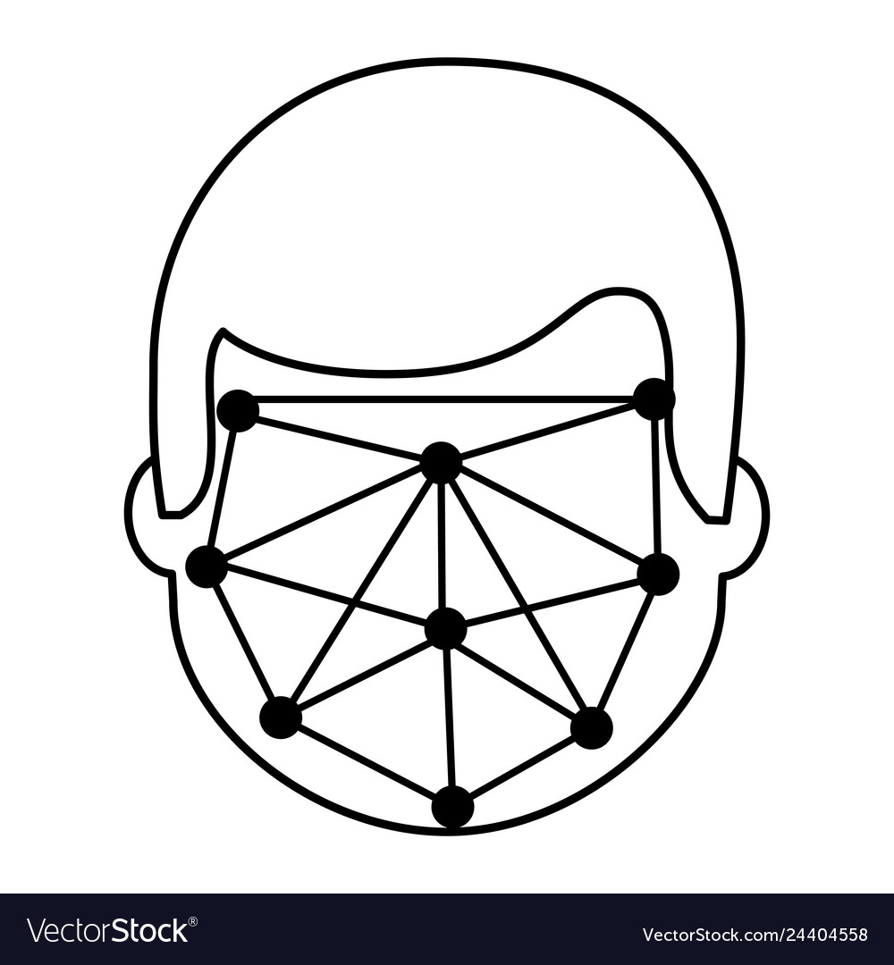Man face scan biometric digital technology Vector Image Man face scan biometric digital technology Vector Image