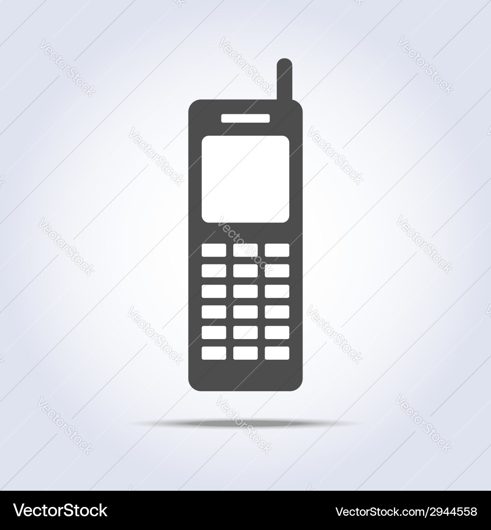 Phone retro icon gray colors Royalty Free Vector Image