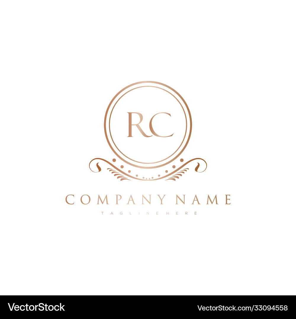 Rc letter initial with royal luxury logo template Vector Image