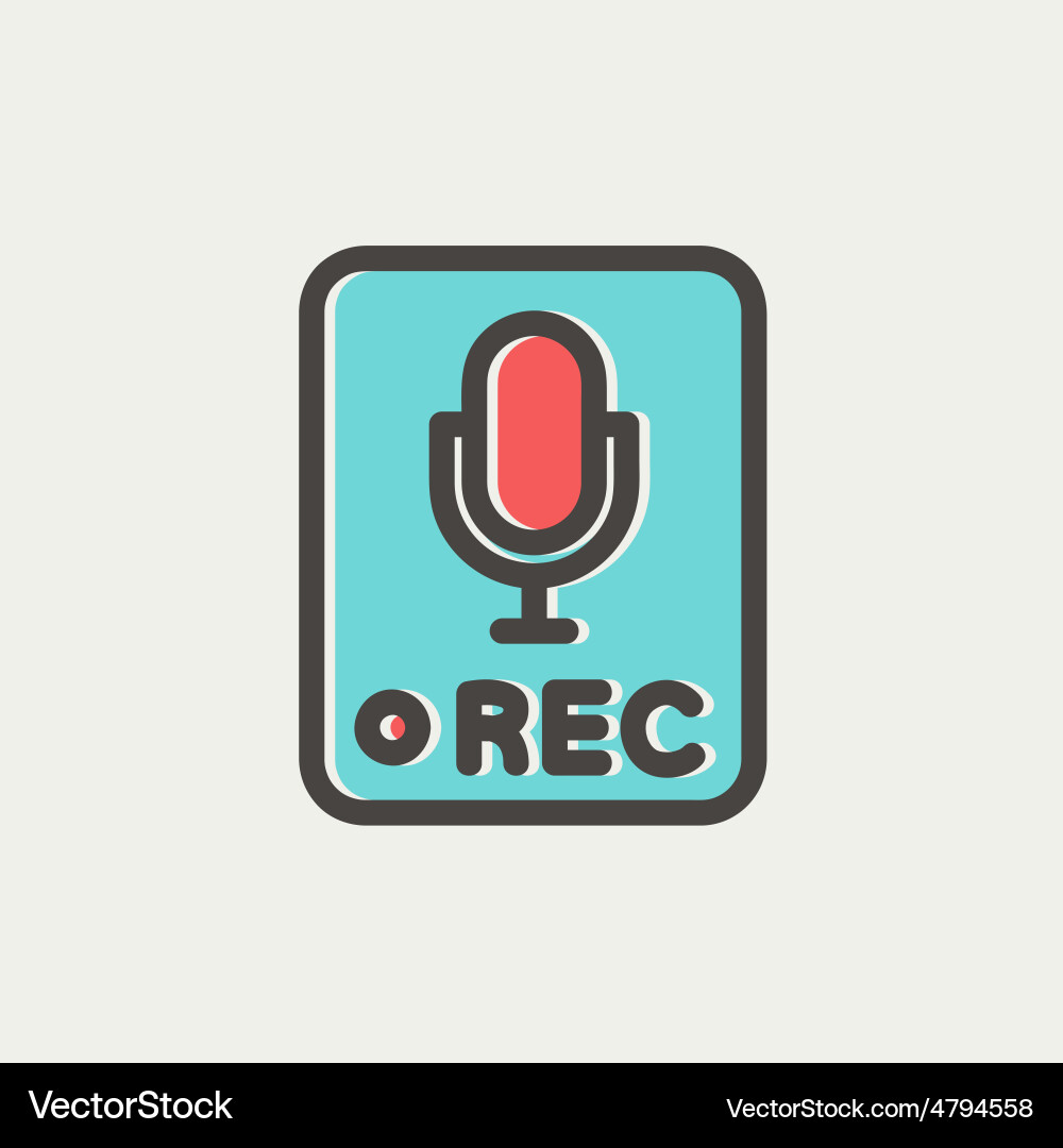Recording station sign thin line icon Royalty Free Vector