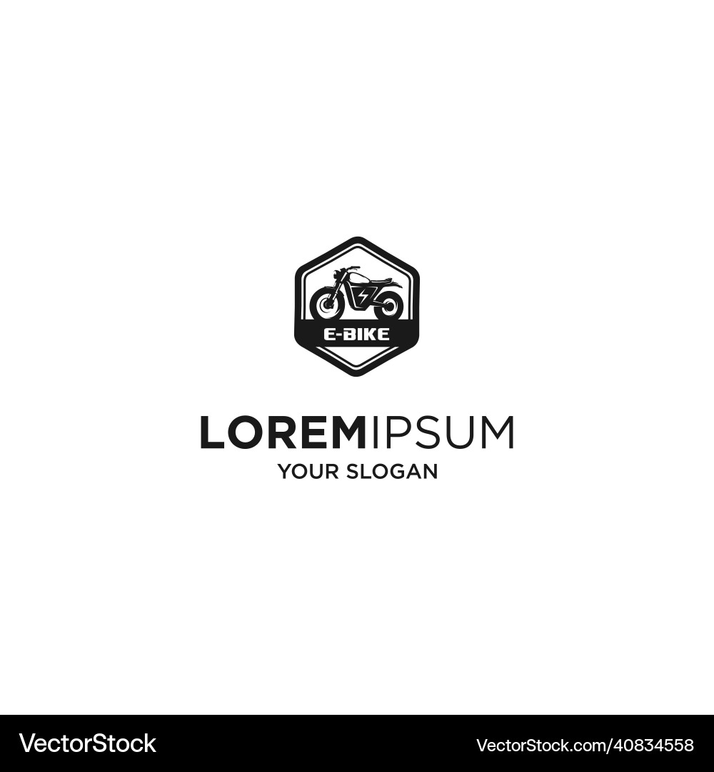 Rover e bike silhouette emblem logo Royalty Free Vector