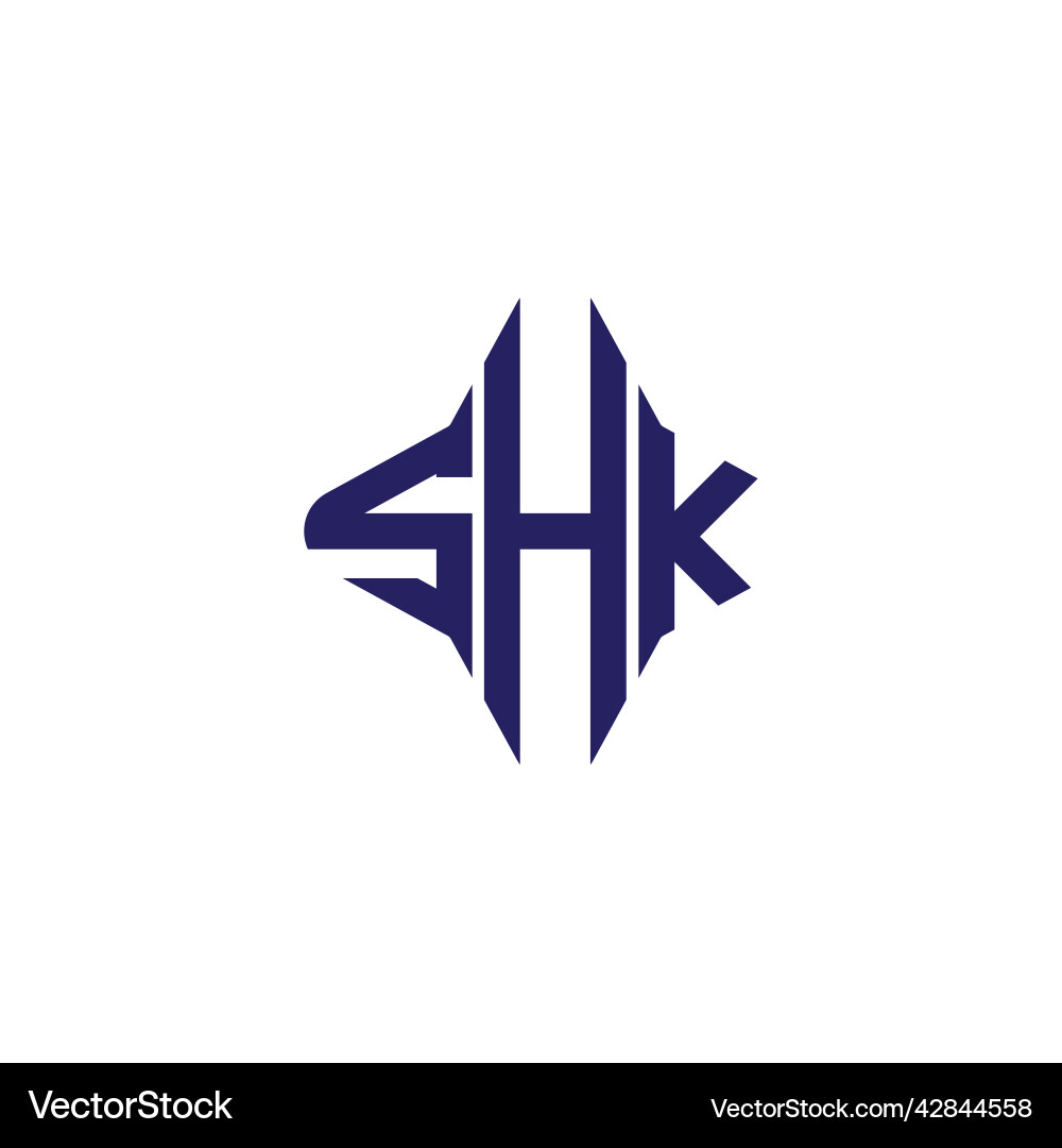 Shk letter logo creative design with graphic Vector Image