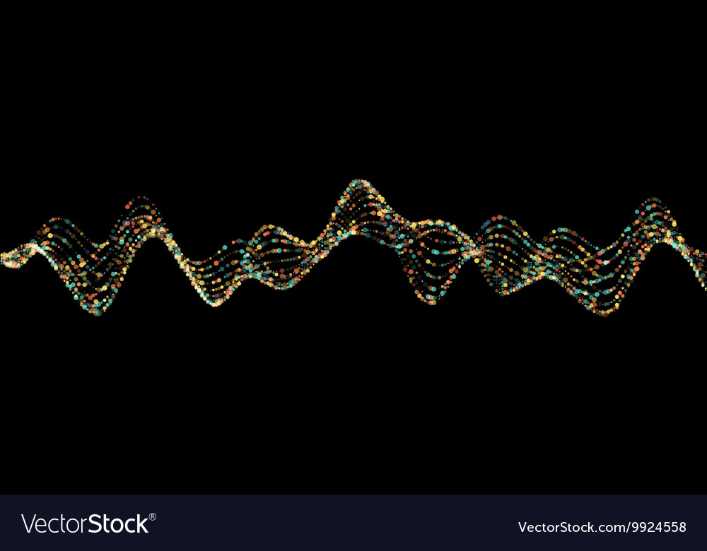 Wellen mit Partikeln Lizenzfreies Vektorbild