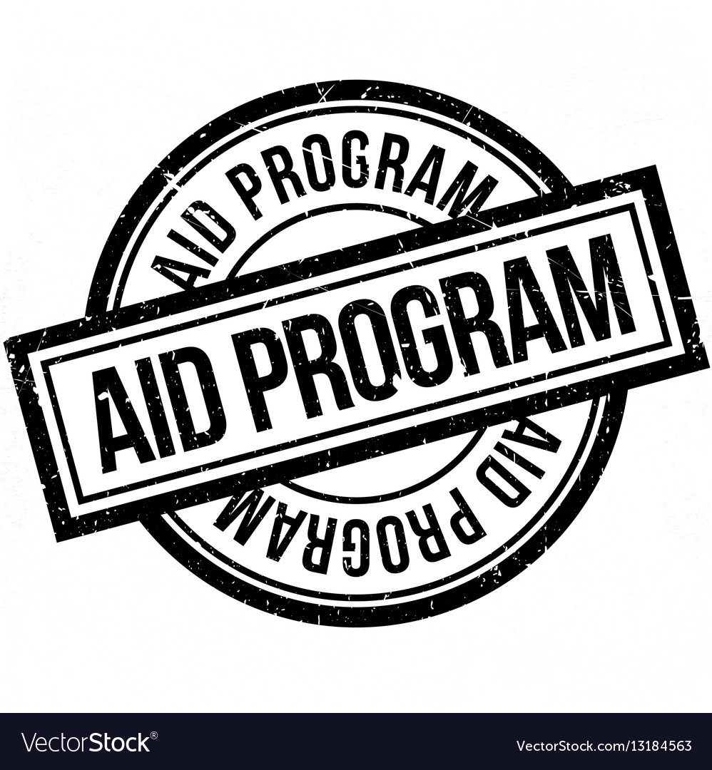 Aid program rubber stamp Royalty Free Vector Image