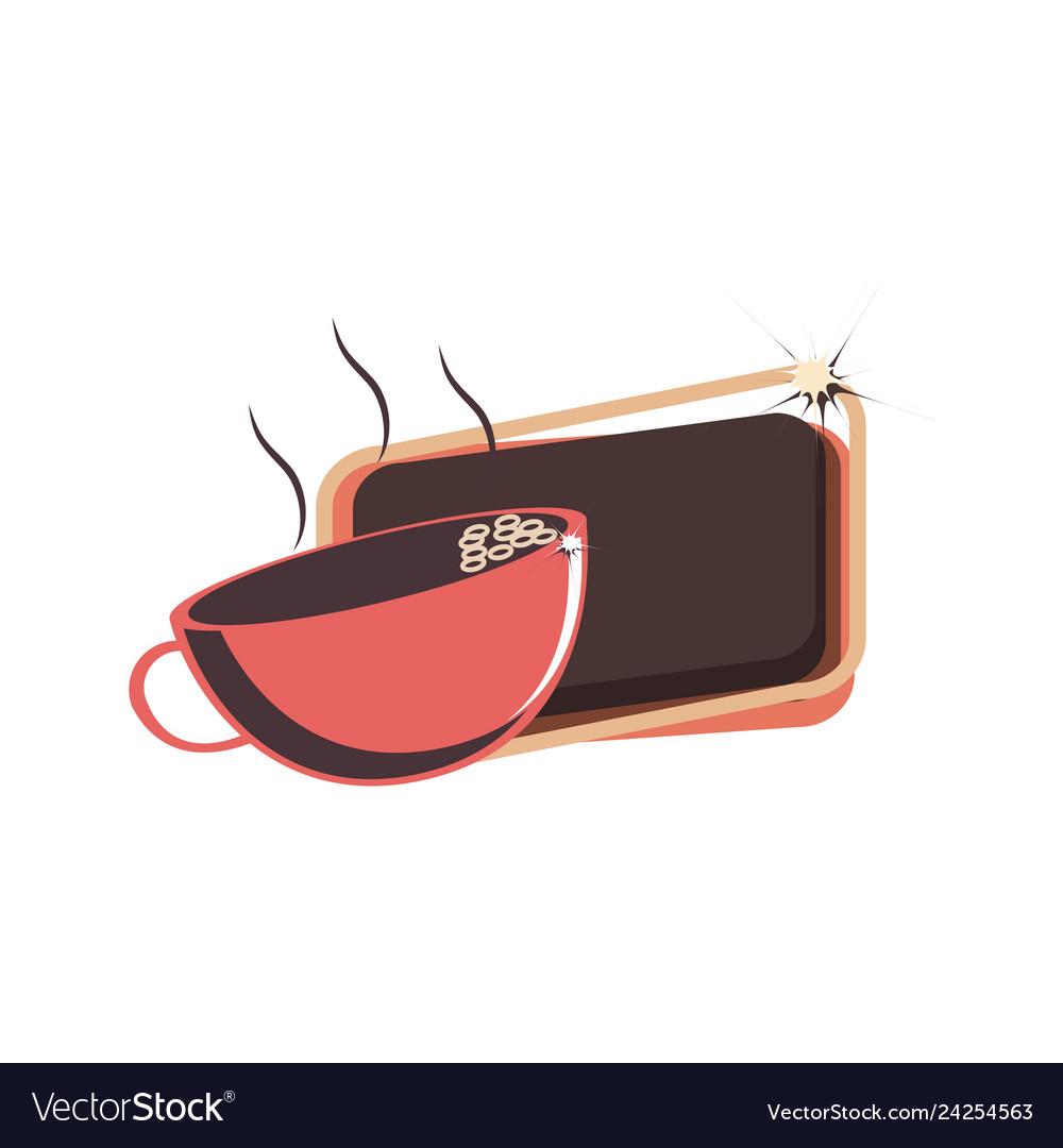 Coffee cup elegant frame Royalty Free Vector Image