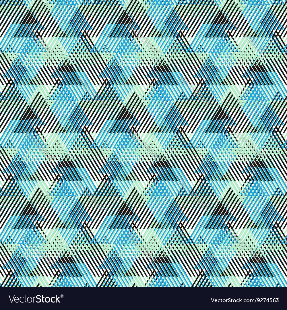 Geometric pattern with striped triangles Vector Image