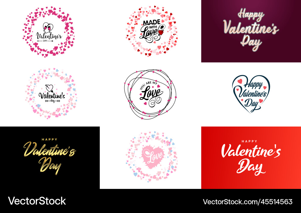 Happy valentines day greeting card template Vector Image